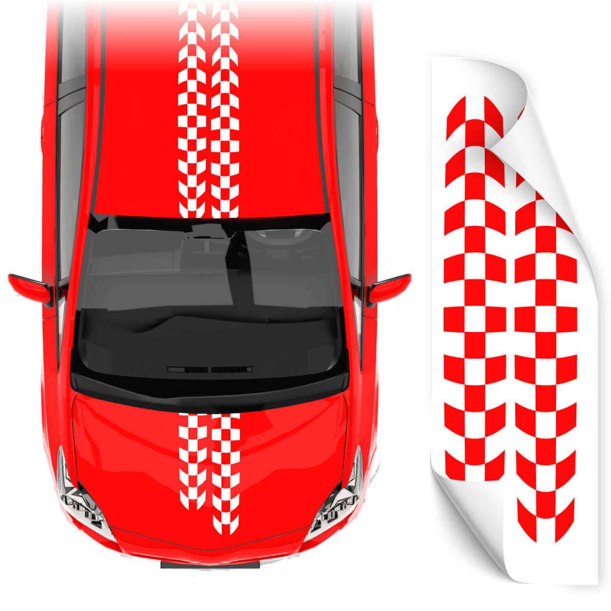 Racing Stripes Karo Flag Design Sticker von Klebe-X jetzt Online bestellen!