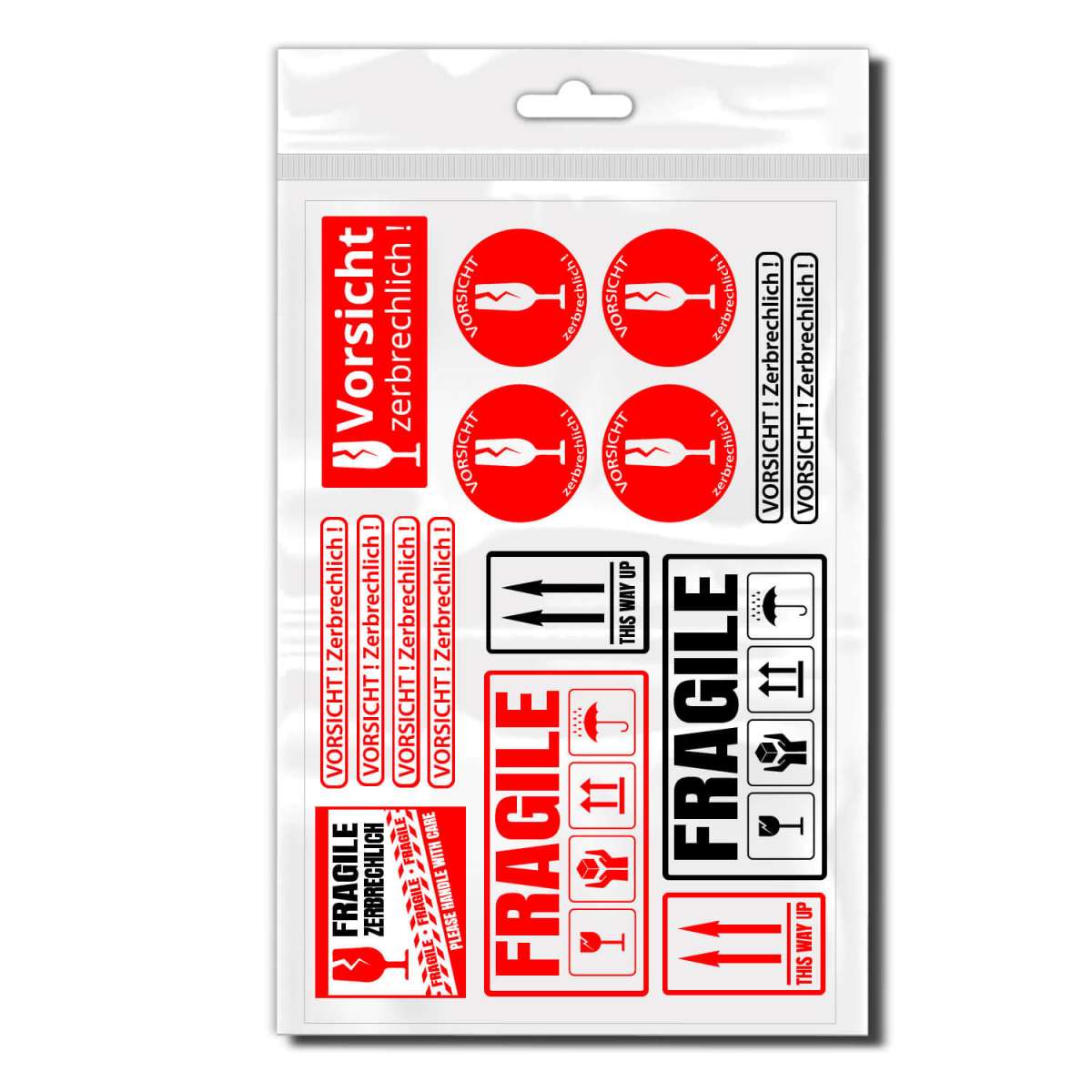 VORSICHT zerbrechlich Plaketten Aufkleber FRAGILE von Klebe-X jetzt ...